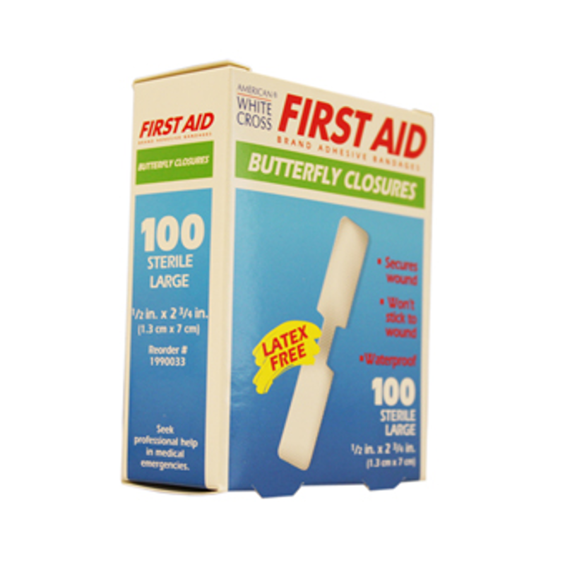 LARGE BUTTERFLY BANDAGE 100/BX - Universal Industrial Supply