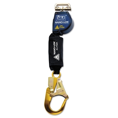 Nano-Lok™ Arc Flash Self-Retracting Lifeline, 8 ft, Rebar Hook, 420 lb ...