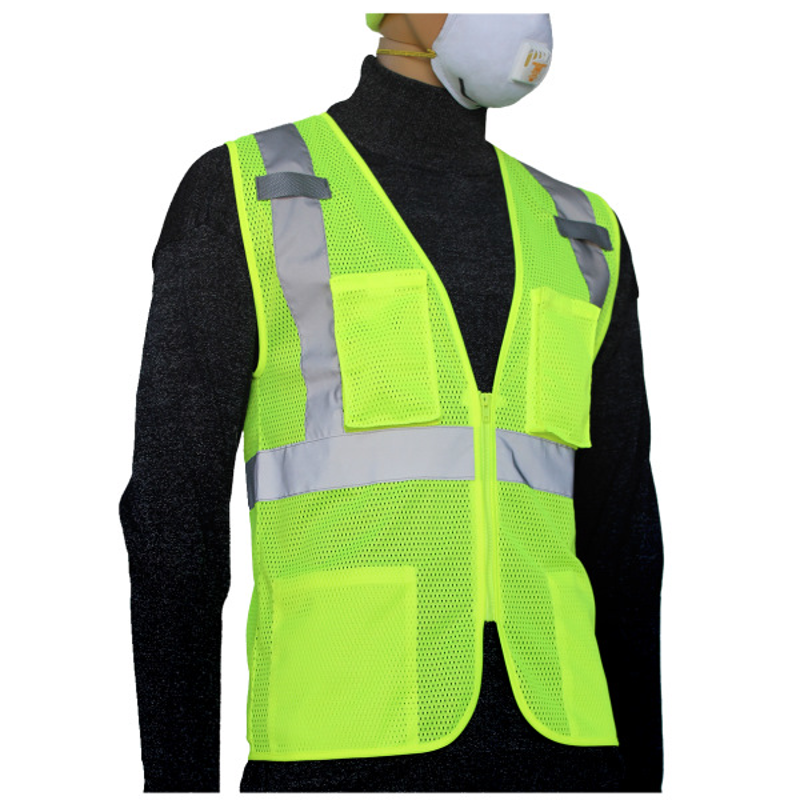 LIME VEST, MIC, ZIPPER, REFLECTIVE - Universal Industrial Supply